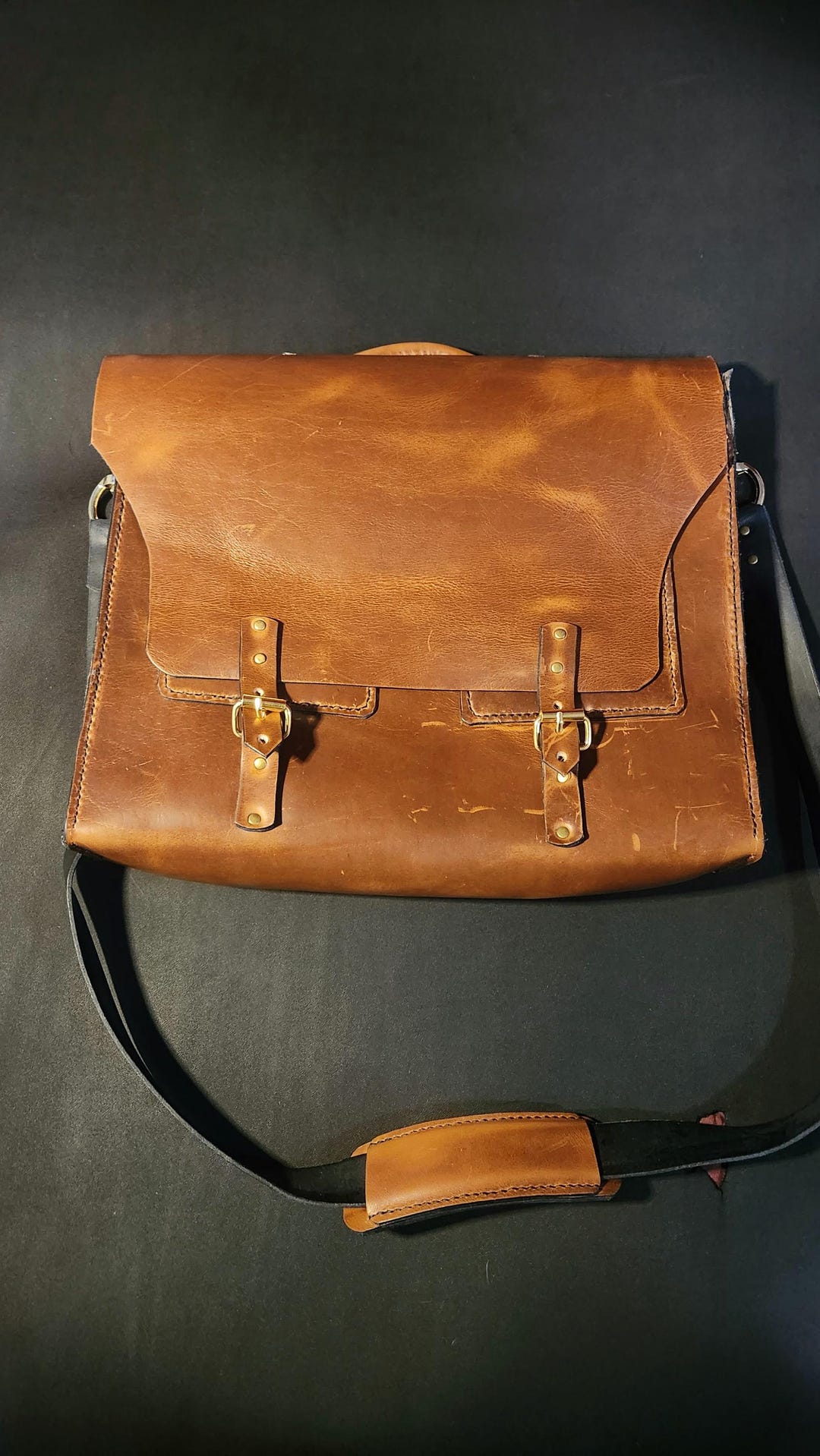 Hand Stitched Horween Messenger Bag. - Etsy