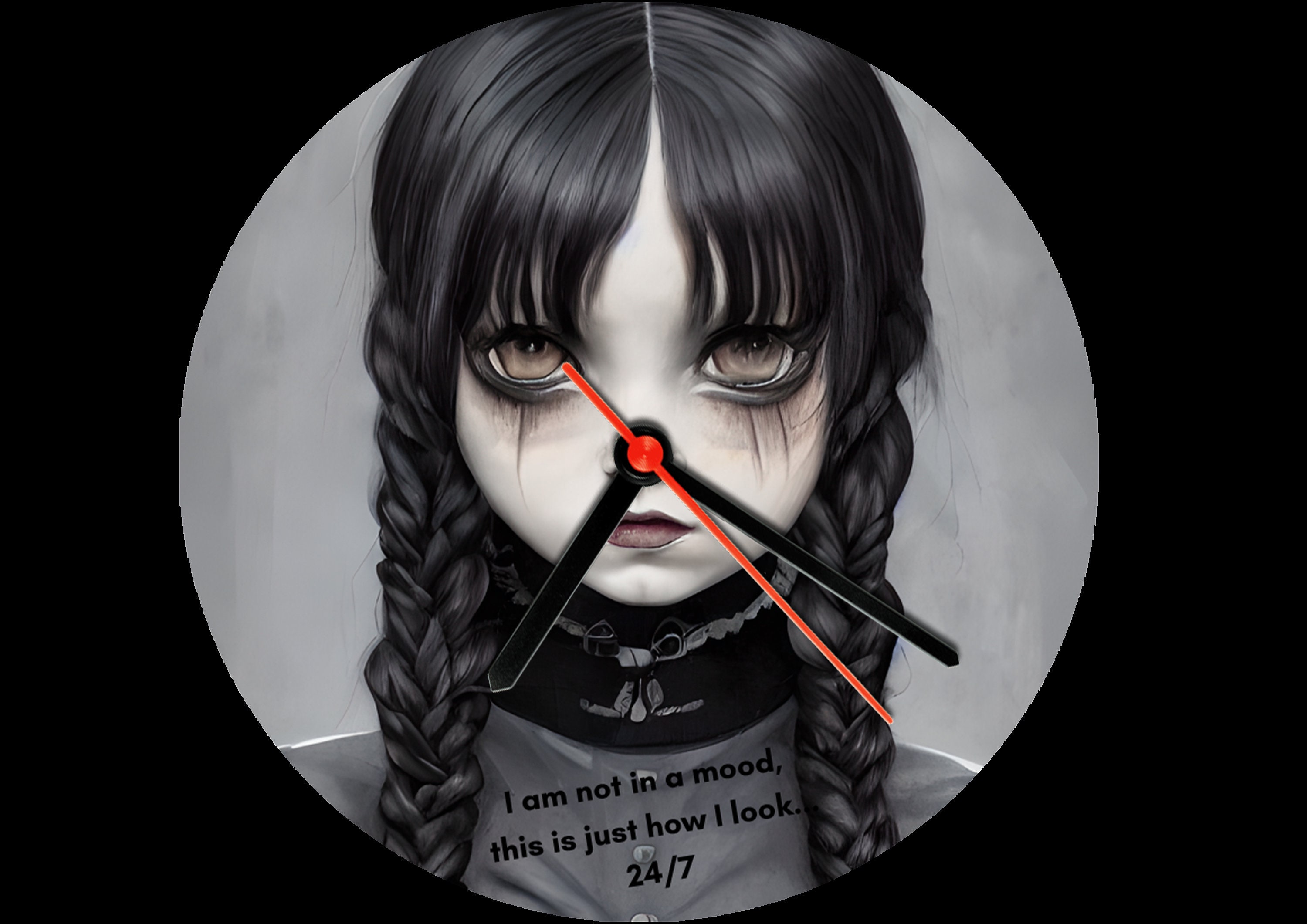 Gothic Wednesday Addams Inspired Glass Clock 20cm - Etsy