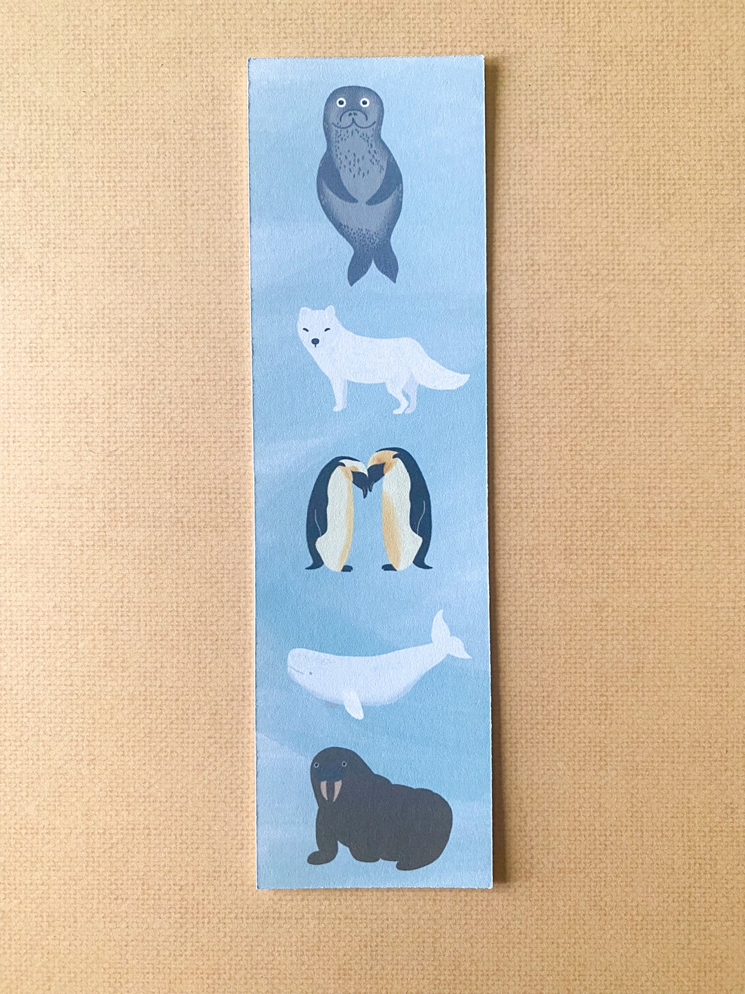 Polar Pals Bookmark Seal, Fox, Penguin, Beluga, Walrus Bookmark - Etsy
