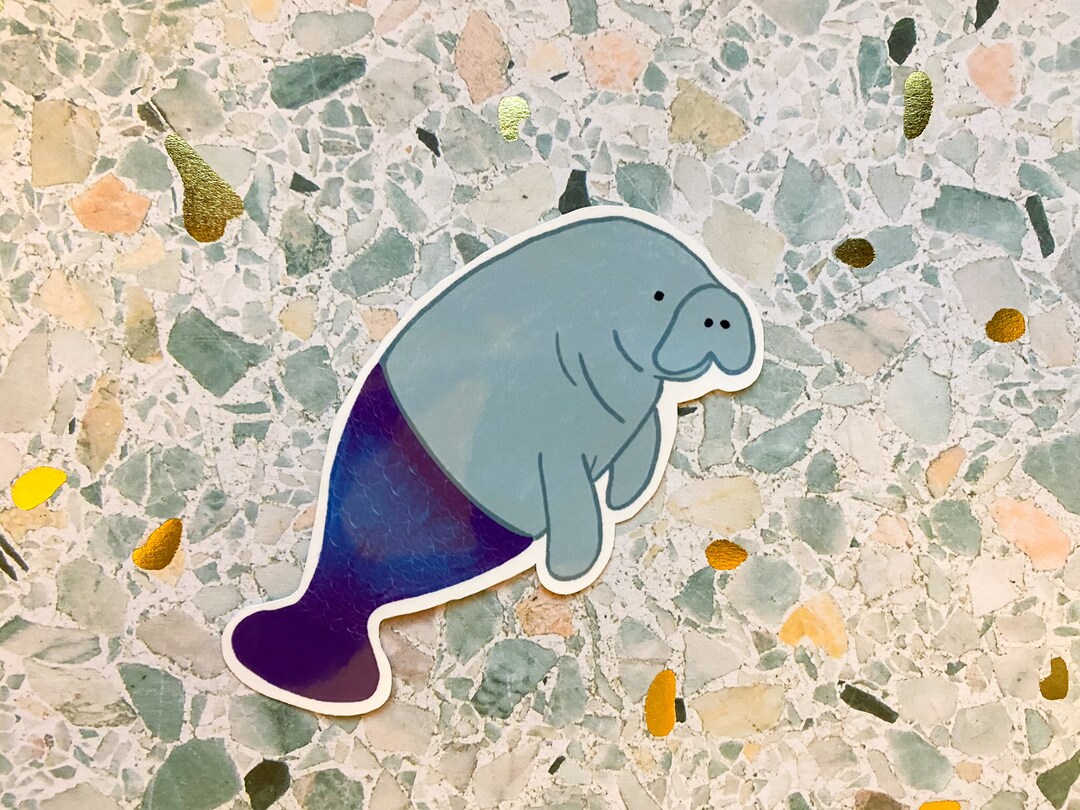Manatee Mermaid Die Cut Sticker Mermanatee Sticker - Etsy