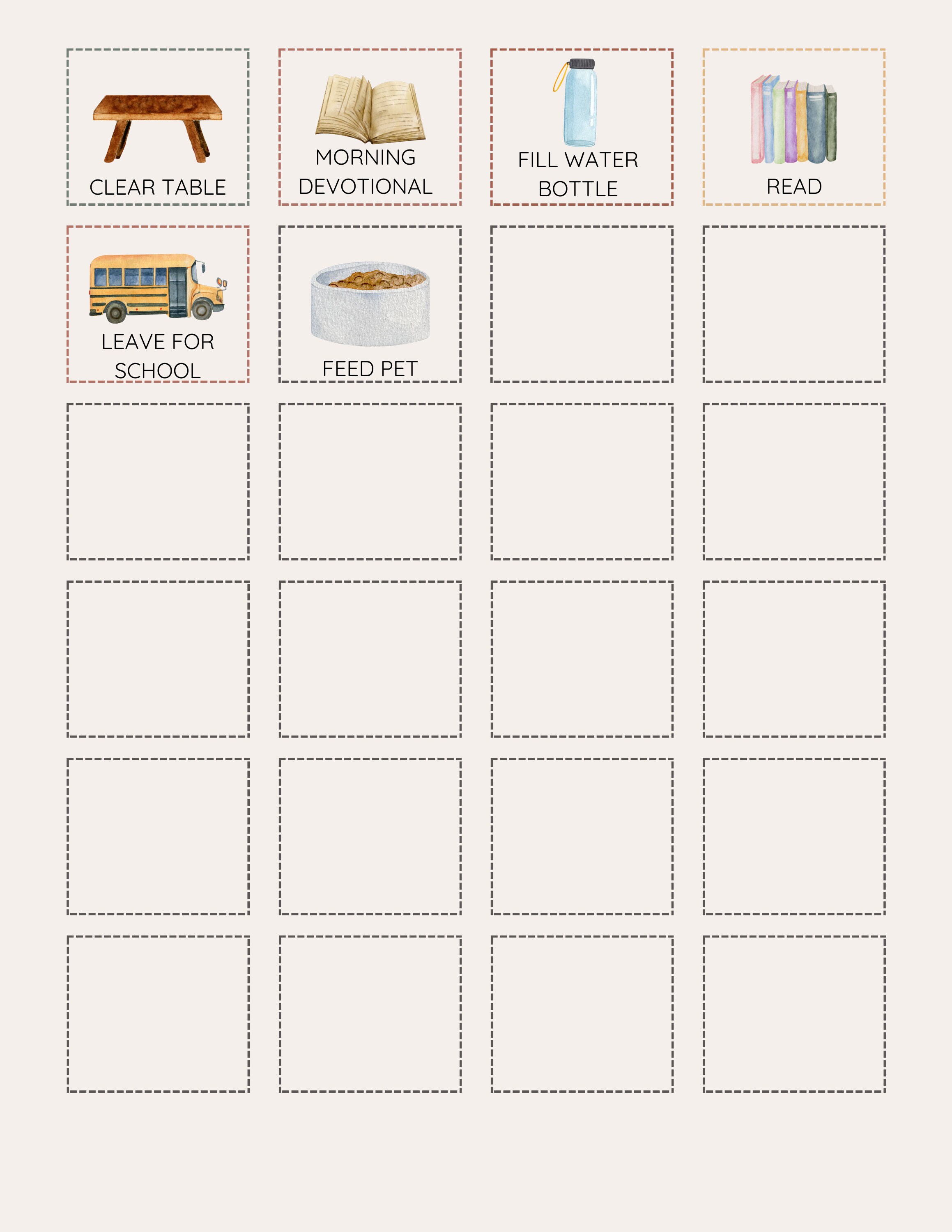 Morning and Nighttime Visual Routine Chart Schedule and Routine Chart ...