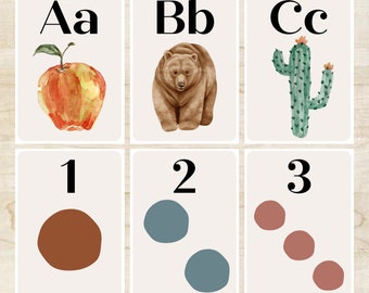 Printable Alphabet Letters | Number Flashcards | Kindergarten Preschool ...