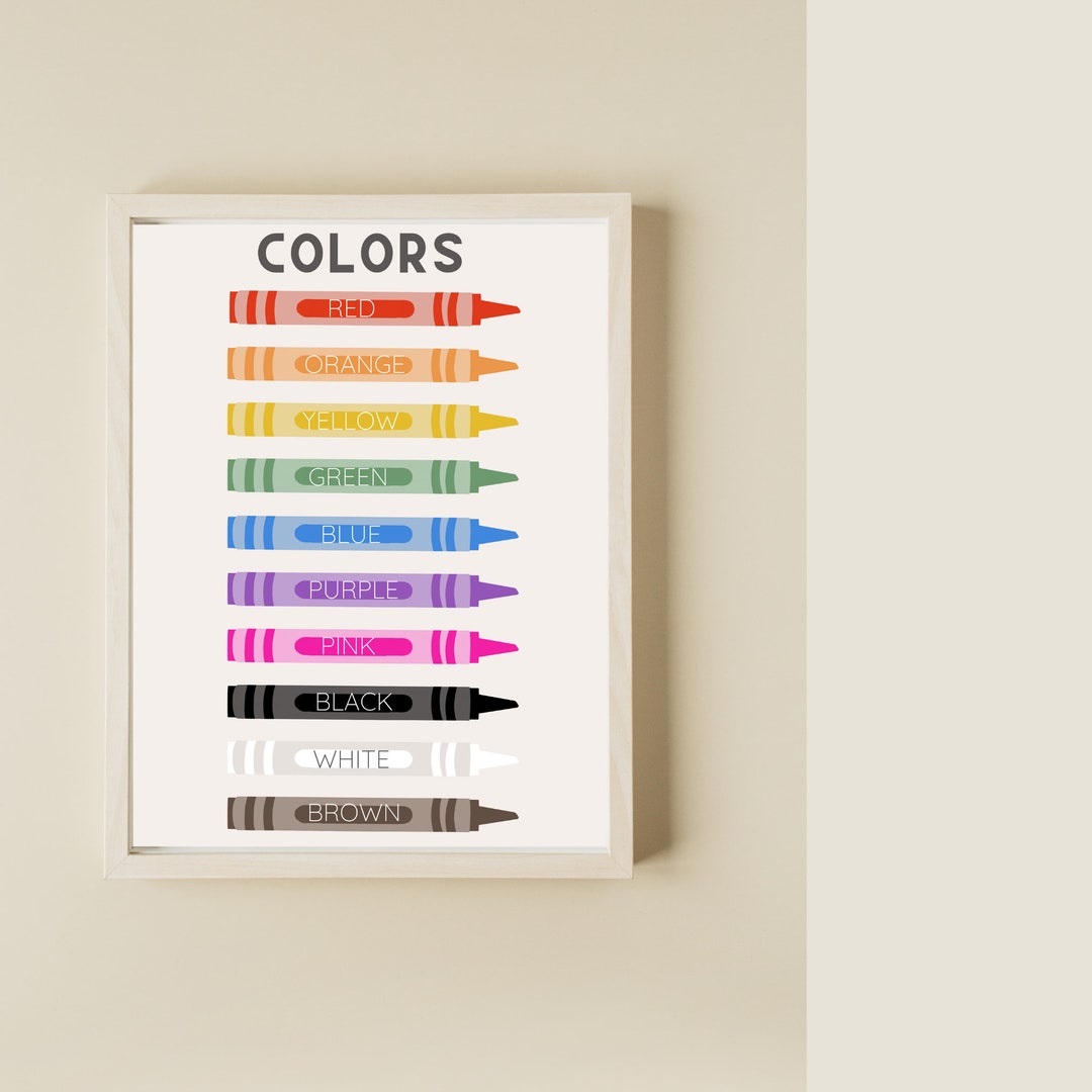 Educational Colors Poster | Printable Wall Art | Rainbow Classroom ...