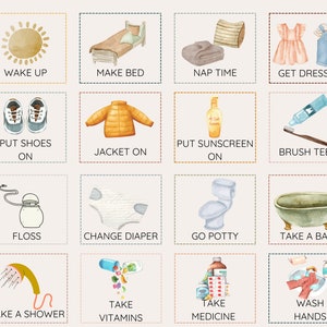 Morning and Nighttime Visual Routine Chart Schedule and Routine Chart ...