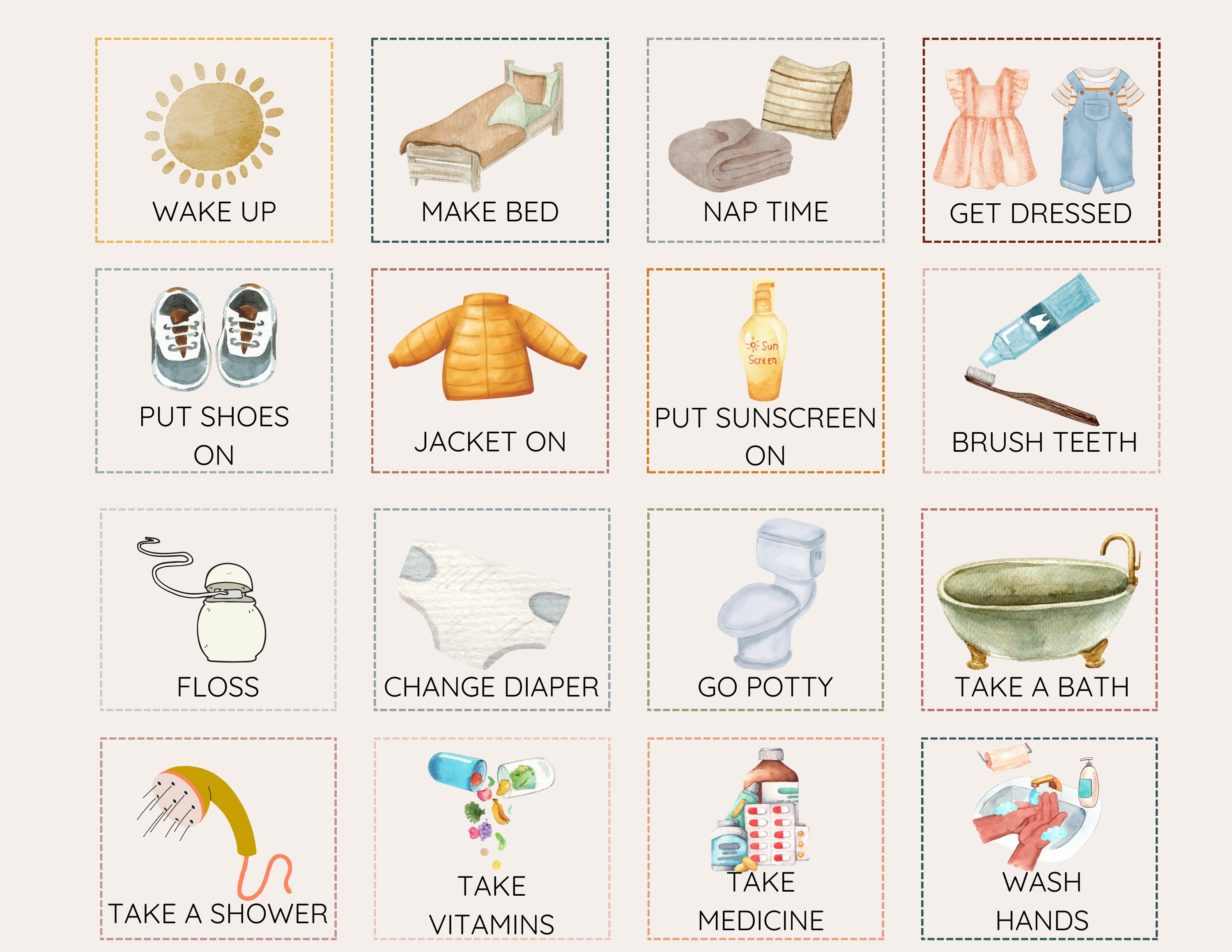Morning and Nighttime Visual Routine Chart Schedule and Routine Chart ...