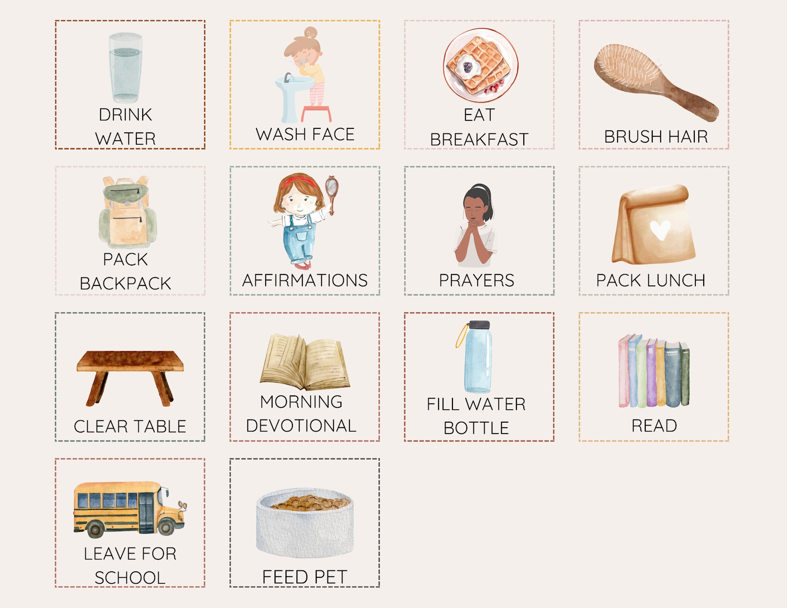 Morning and Nighttime Visual Routine Chart Schedule and Routine Chart ...