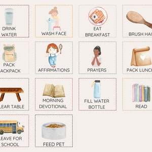 Morning and Nighttime Visual Routine Chart Schedule and Routine Chart ...