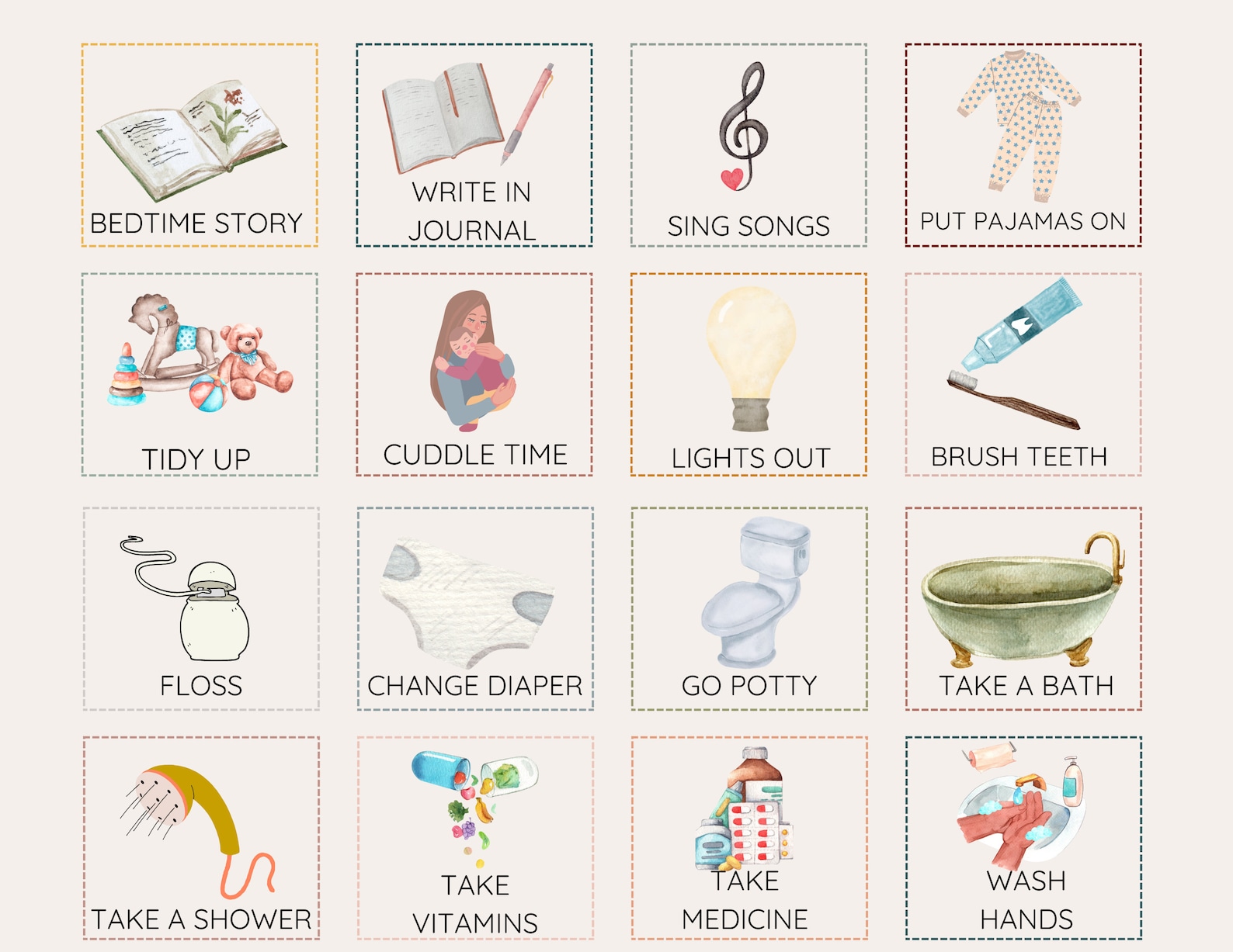 Morning and Nighttime Visual Routine Chart Schedule and Routine Chart ...