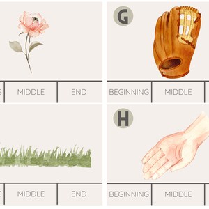 Phonics Flashcards Identifying Beginning Middle and Ending - Etsy