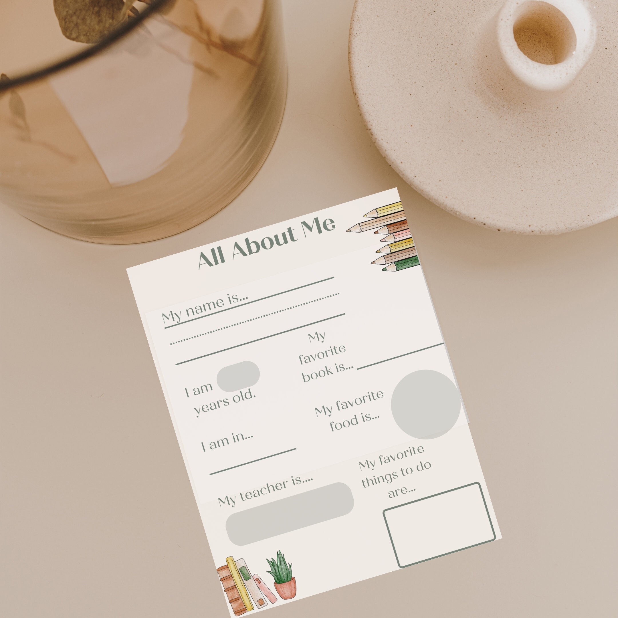 All About Me Printable | Back to School, Boho Theme, Get to Know You ...