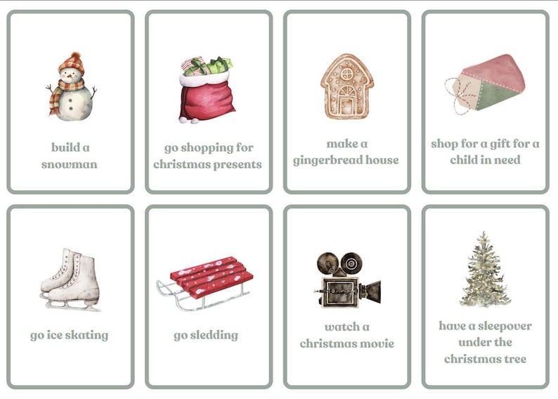 36 Advent Calendar Activity Cards (+4 Make Your Own!), Christmas ...