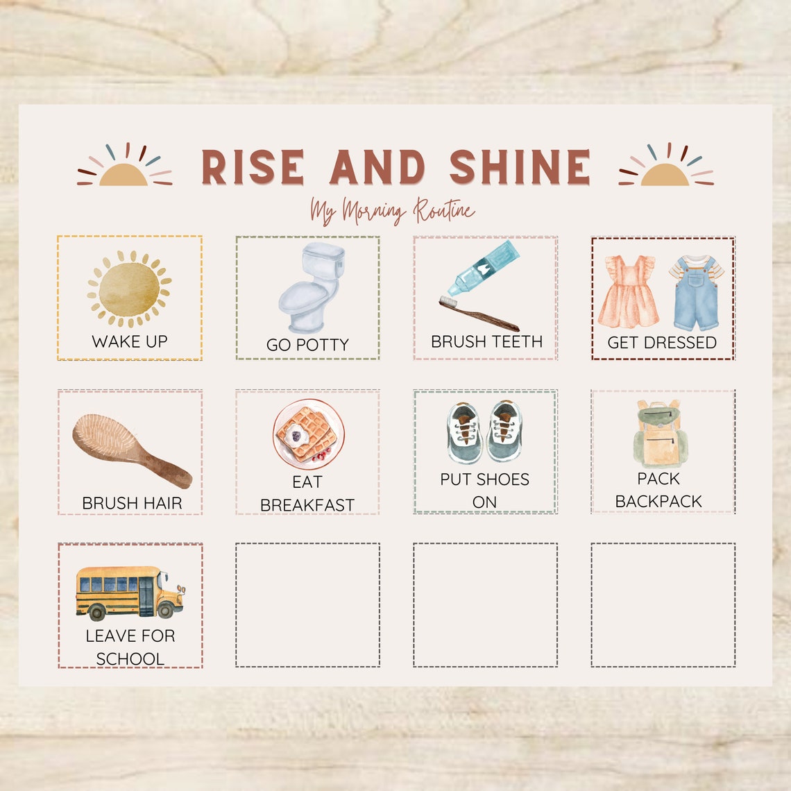Morning and Nighttime Visual Routine Chart Schedule and Routine Chart ...