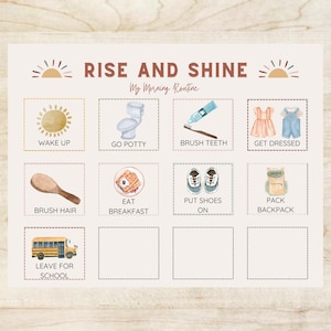 Morning and Nighttime Visual Routine Chart Schedule and Routine Chart ...