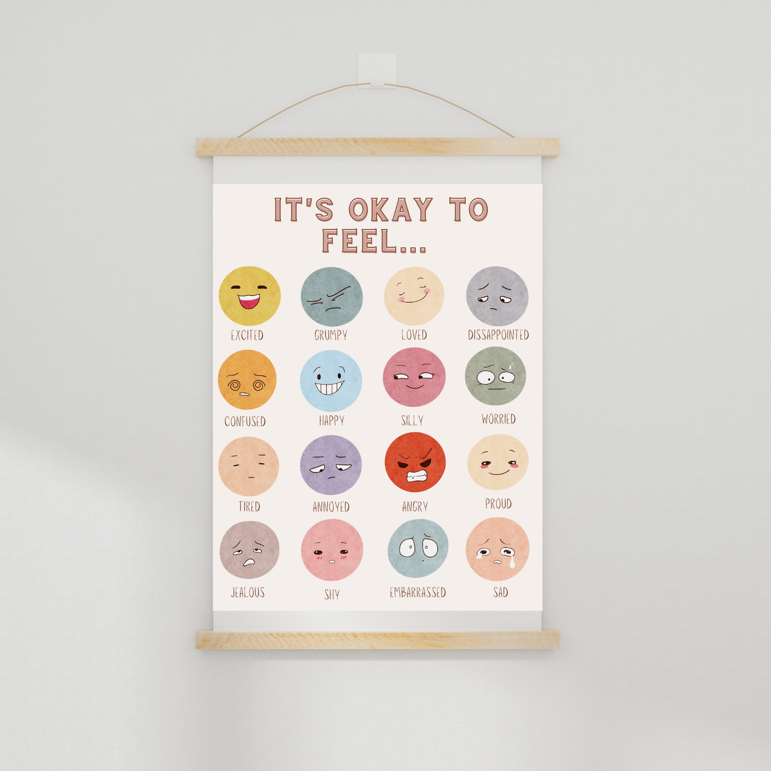 Feelings Printable Poster | Printable Wall Art | How I Feel Poster ...