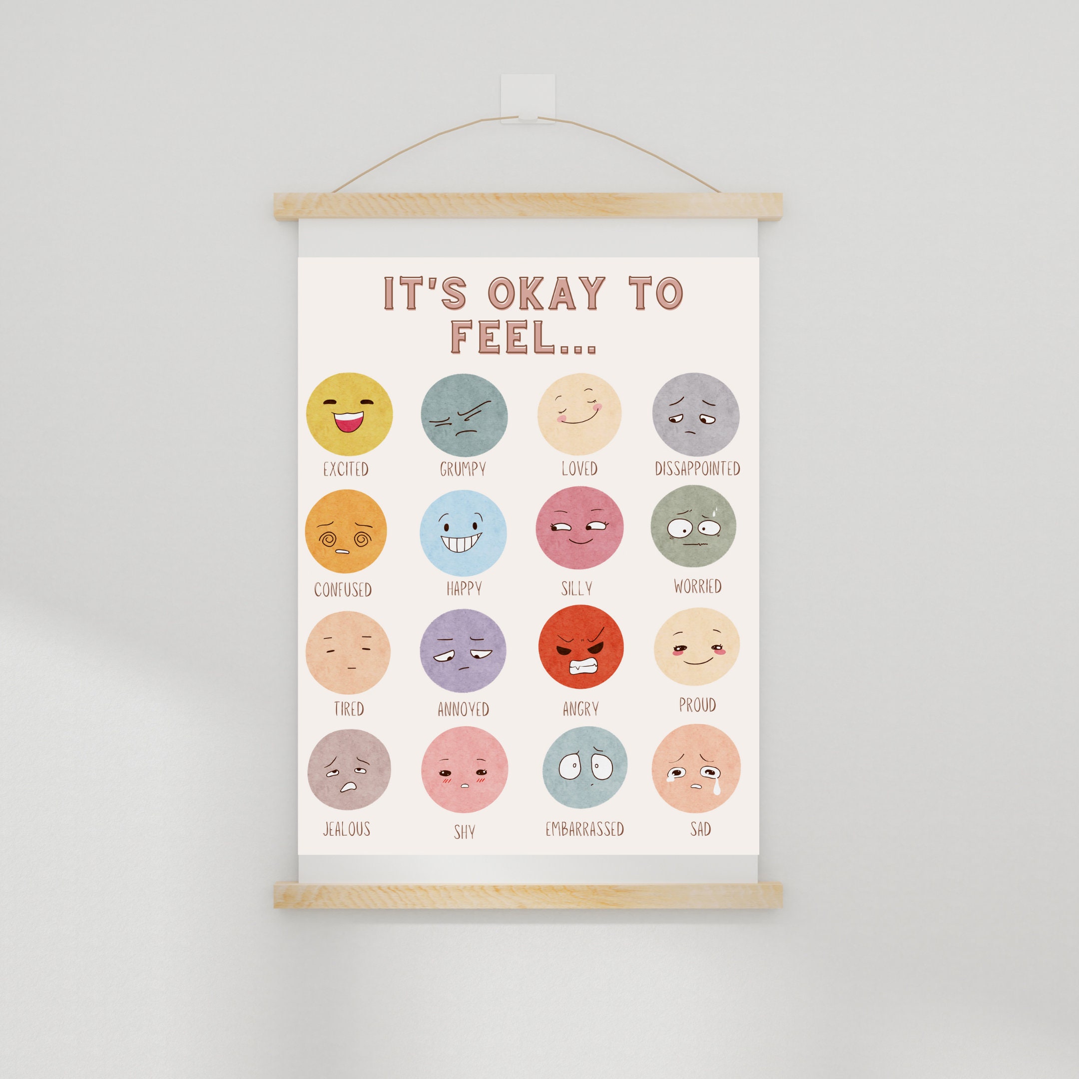 Feelings Printable Poster | Printable Wall Art | How I Feel Poster ...