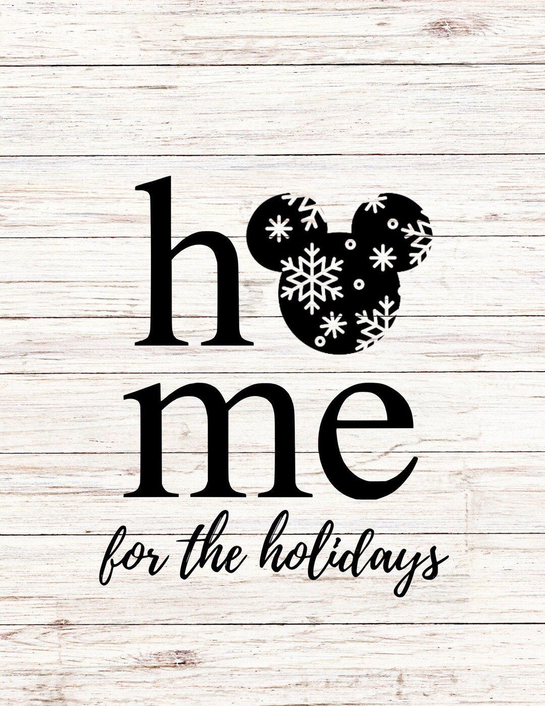Snowflake Mouse Ears Home for the Holiday, Customize Gift Svg, Vinyl ...