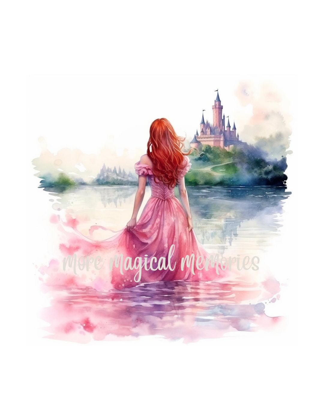 Ariel Watercolor Princess Print | Classic Fairytale Storybook Art ...