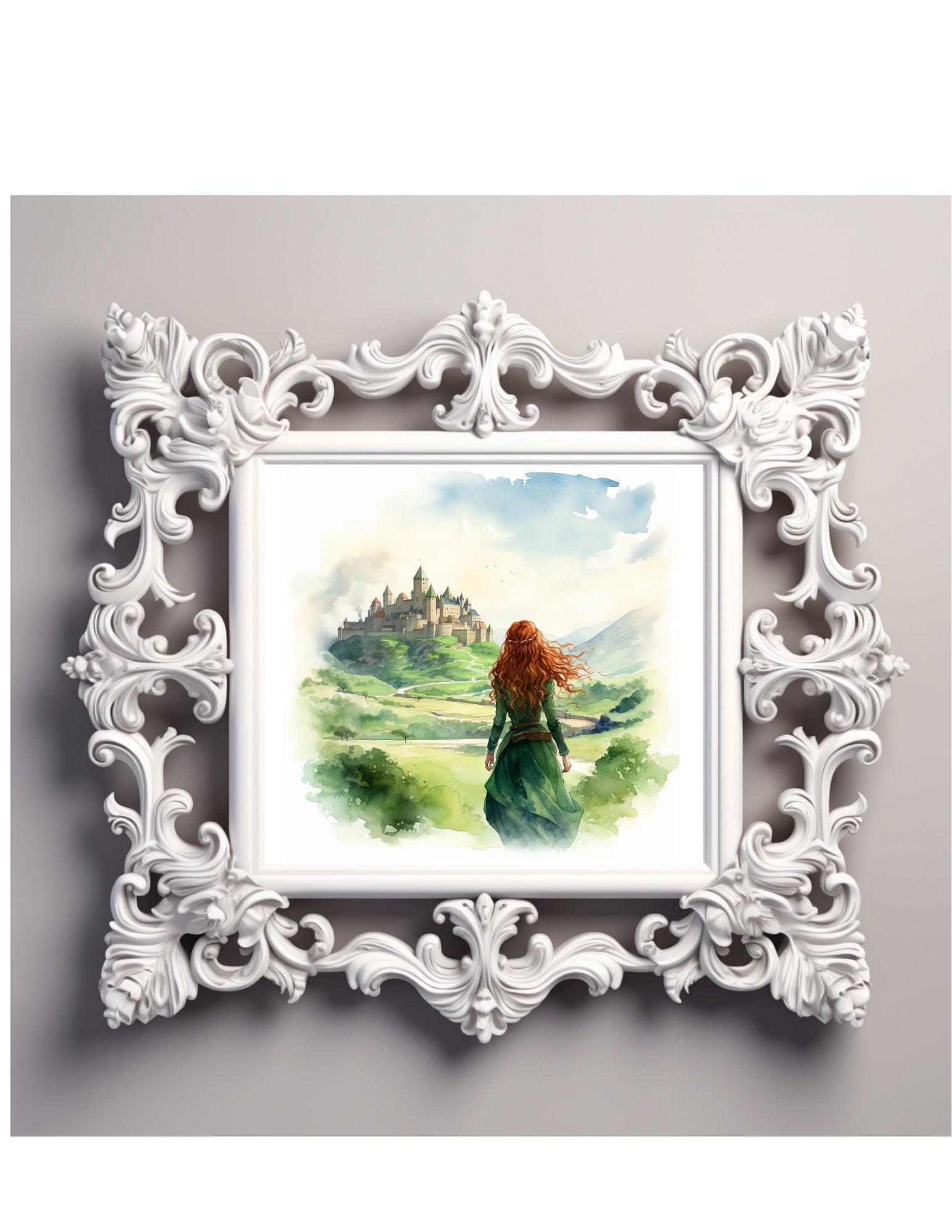 Merida Watercolor Princess Print Classic Fairytale Storybook Art ...