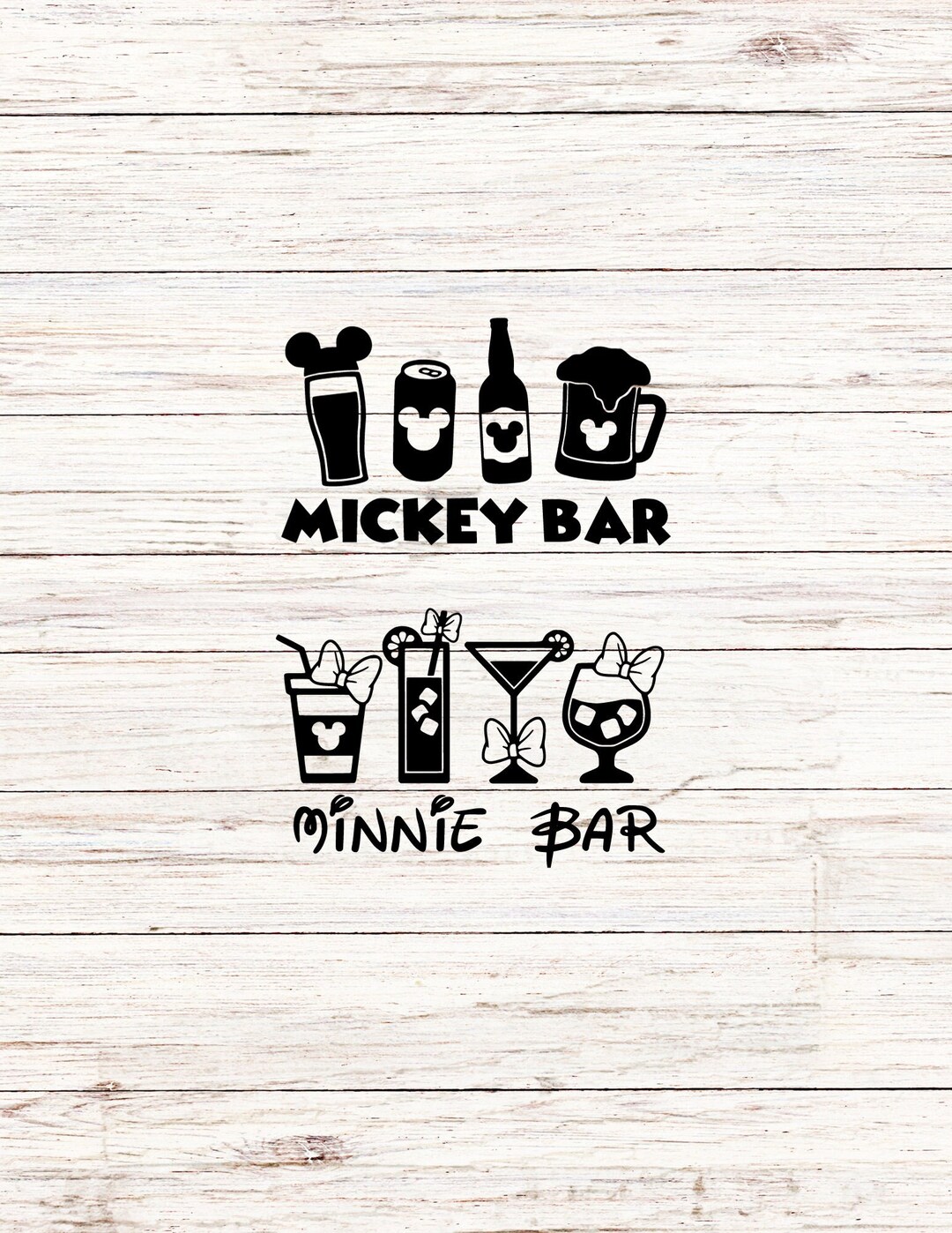 Mickey and Minnie Bar, Customize Gift Svg, Vinyl Cut File, Svg, Jpg ...
