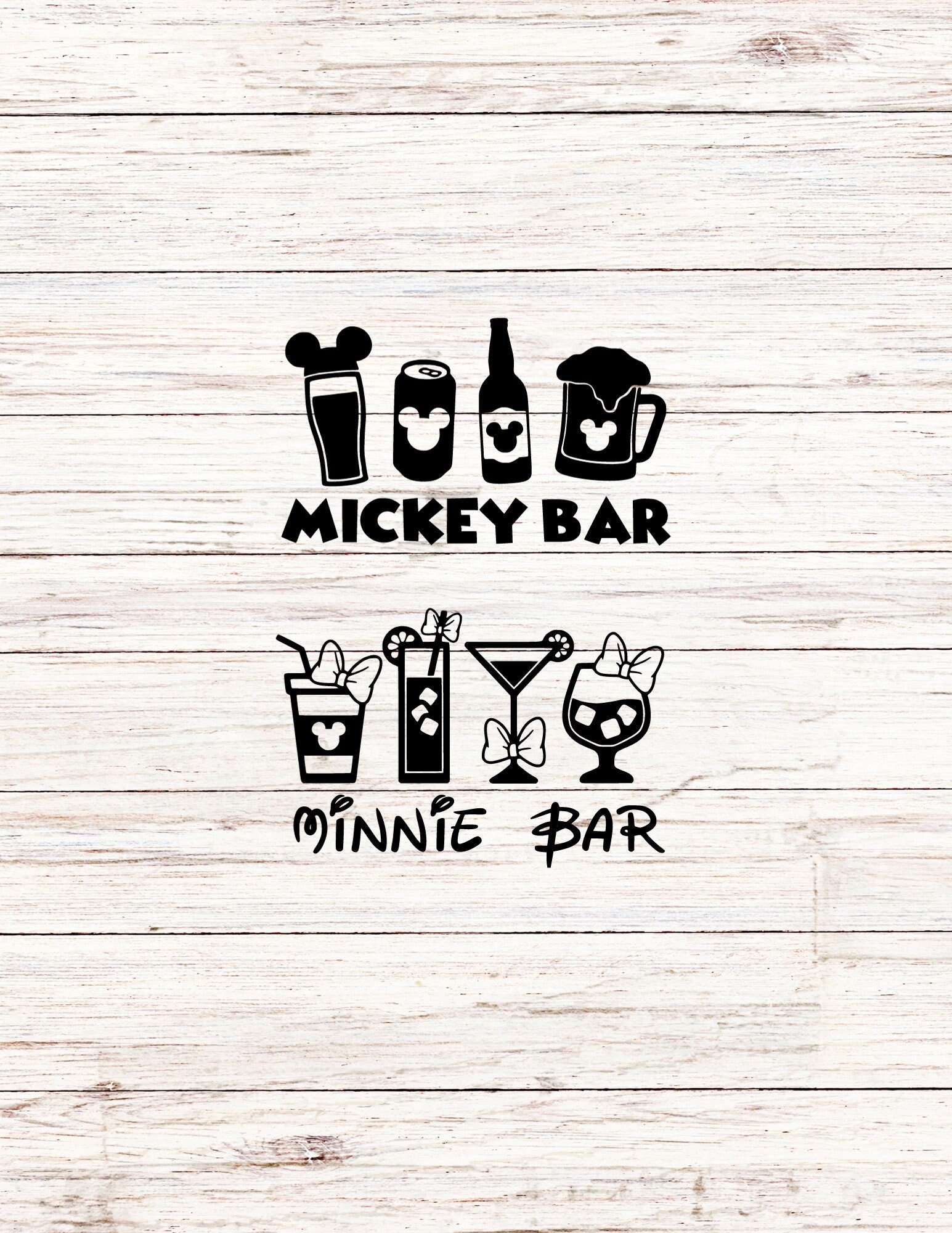 Mickey and Minnie Bar, Customize Gift Svg, Vinyl Cut File, Svg, Jpg ...