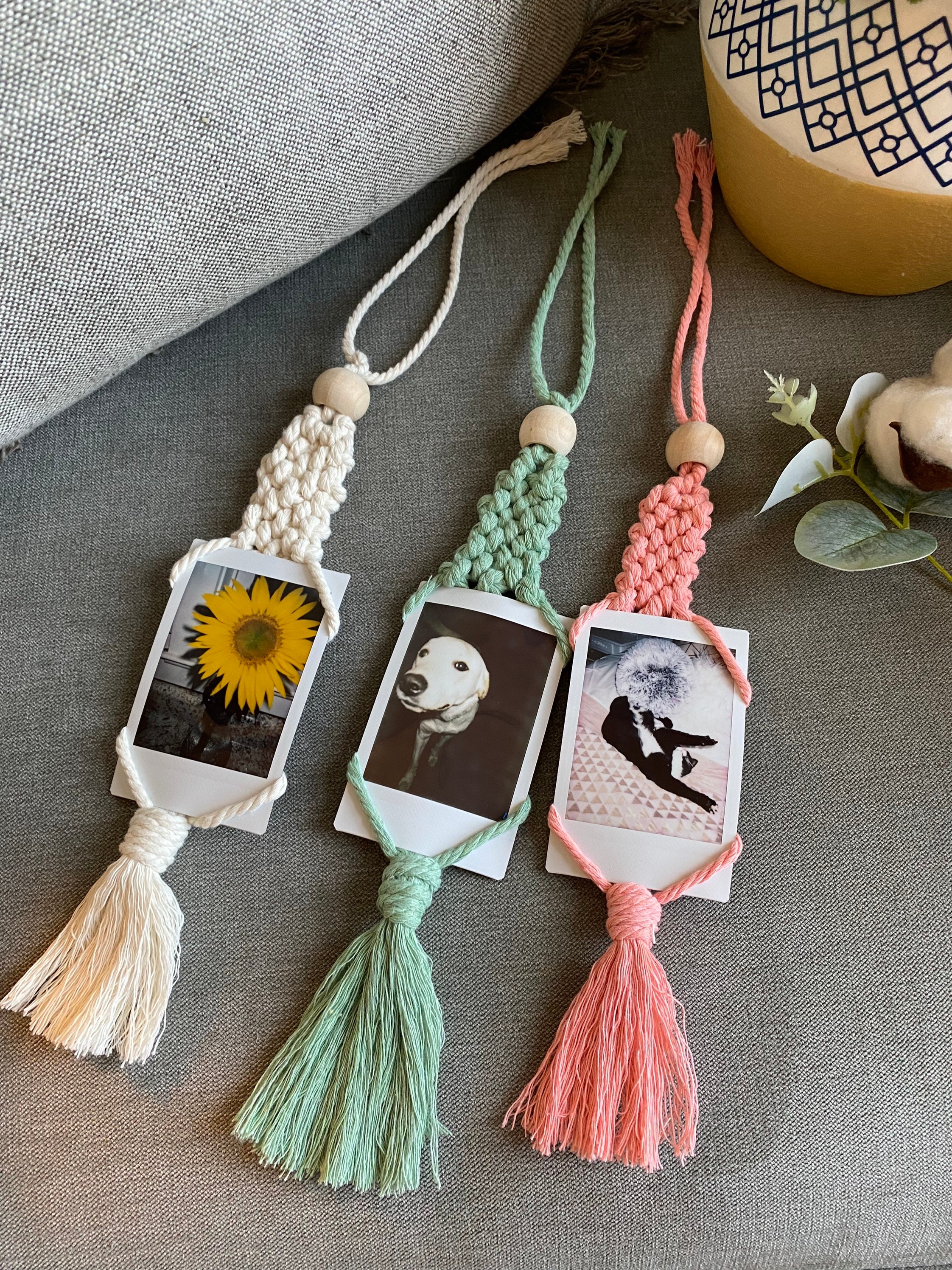 Polaroid Picture Macrame Hanging | Car Accessories | Polaroid Holder ...