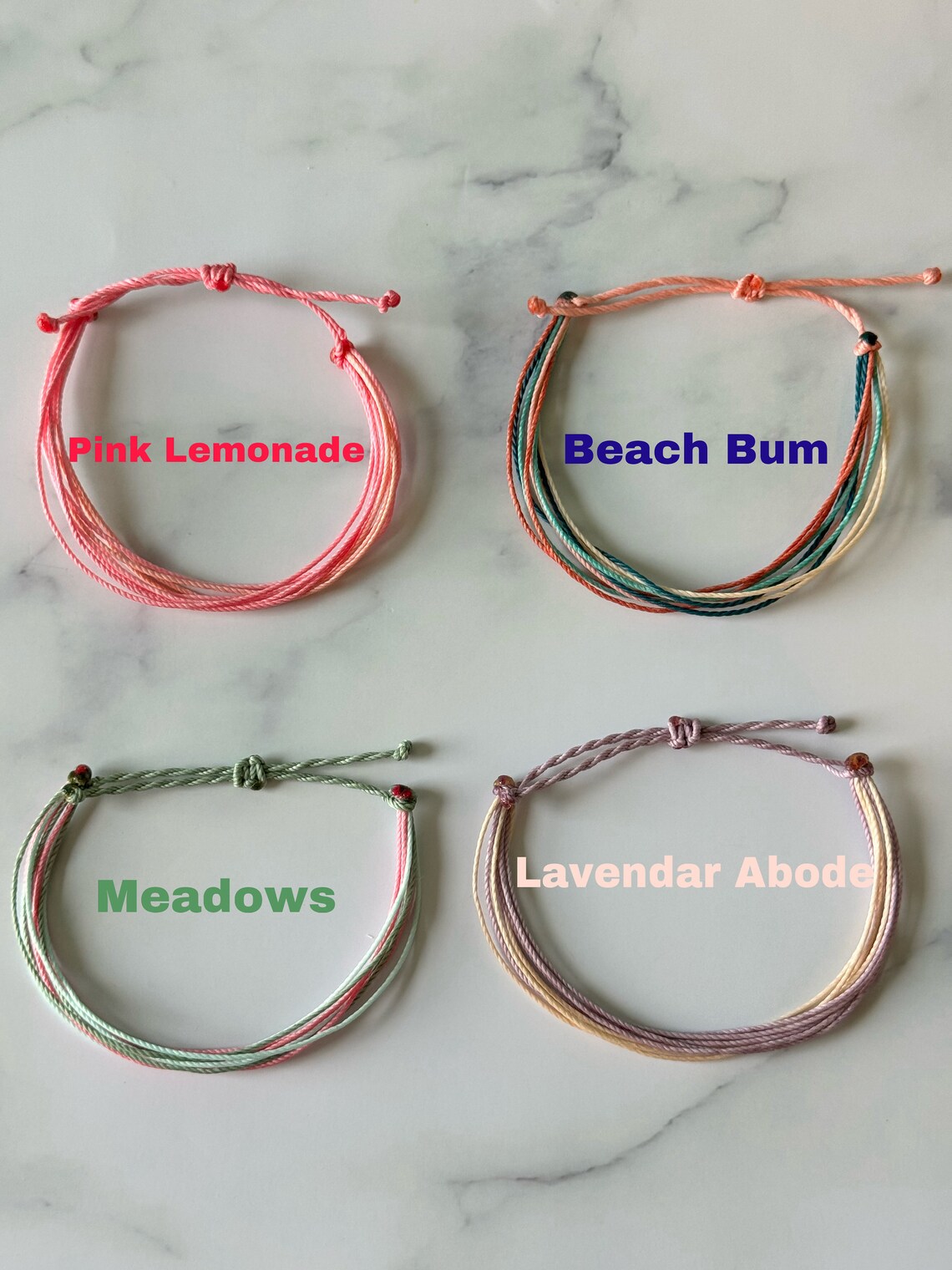 Wax Cord Bracelets | Adjustable Bracelets | Jewelry | Gift for Her ...