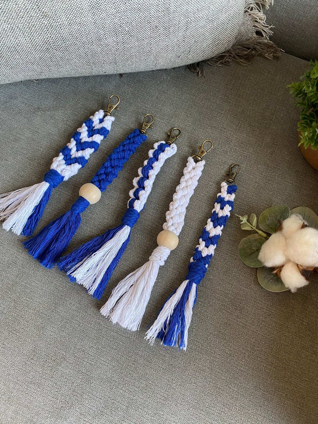 Macrame Kentucky Wildcat Themed Keychains | Macrame Keychains - Etsy