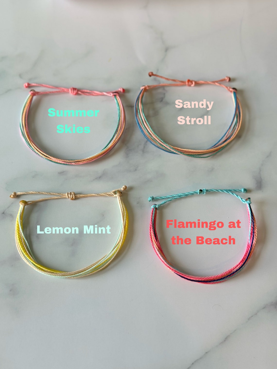 Wax Cord Bracelets | Adjustable Bracelets | Jewelry | Gift for Her ...