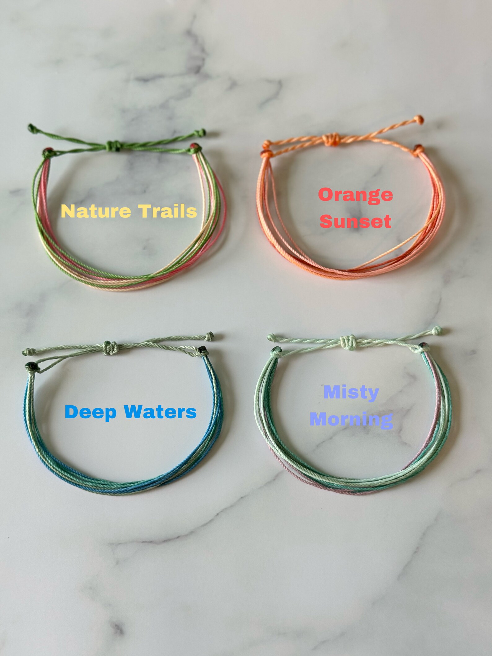 Wax Cord Bracelets | Adjustable Bracelets | Jewelry | Gift for Her ...