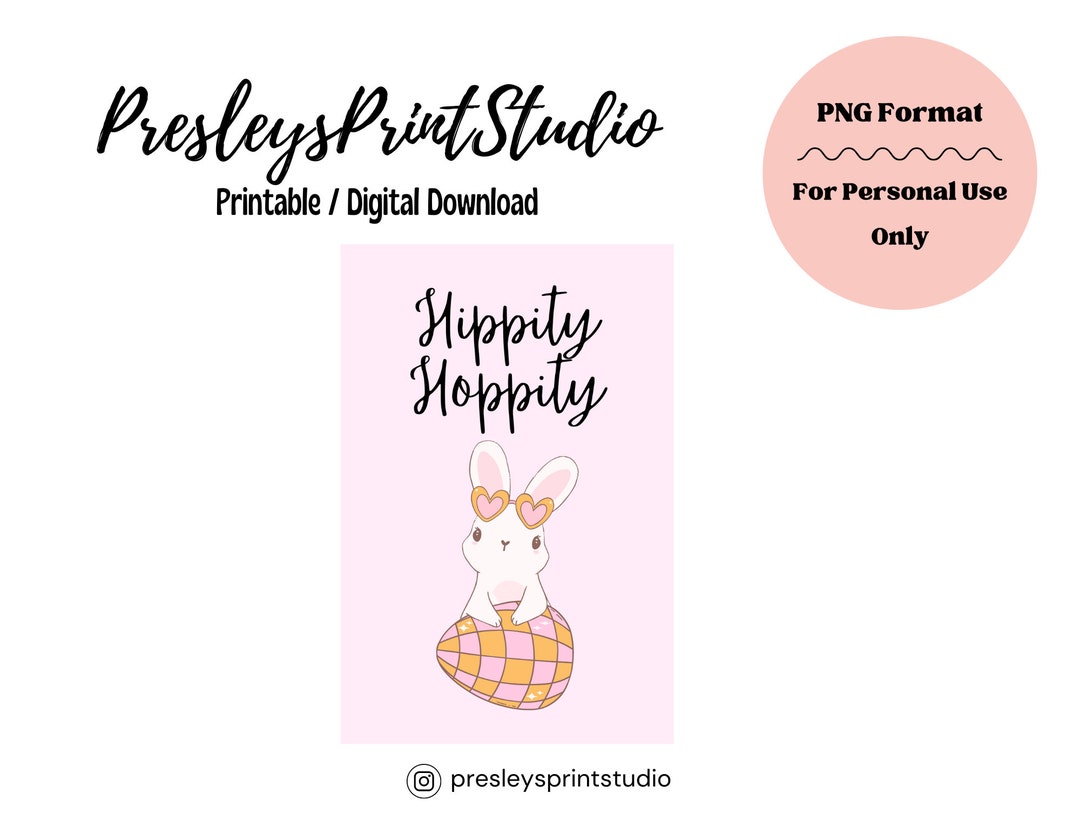 Hippity Hoppity Easter Printable Card Minimalist Design Easter ...