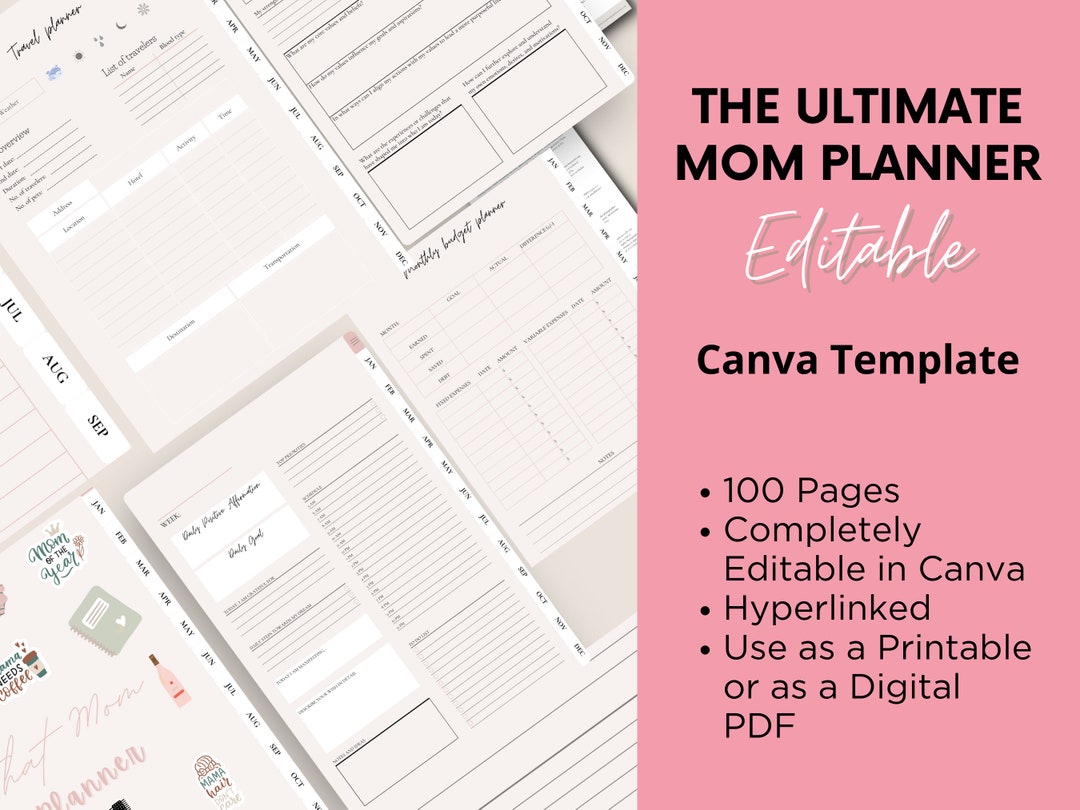 Ultimate Mom Planner Motherhood Organization Planner for Mom Aesthetic ...