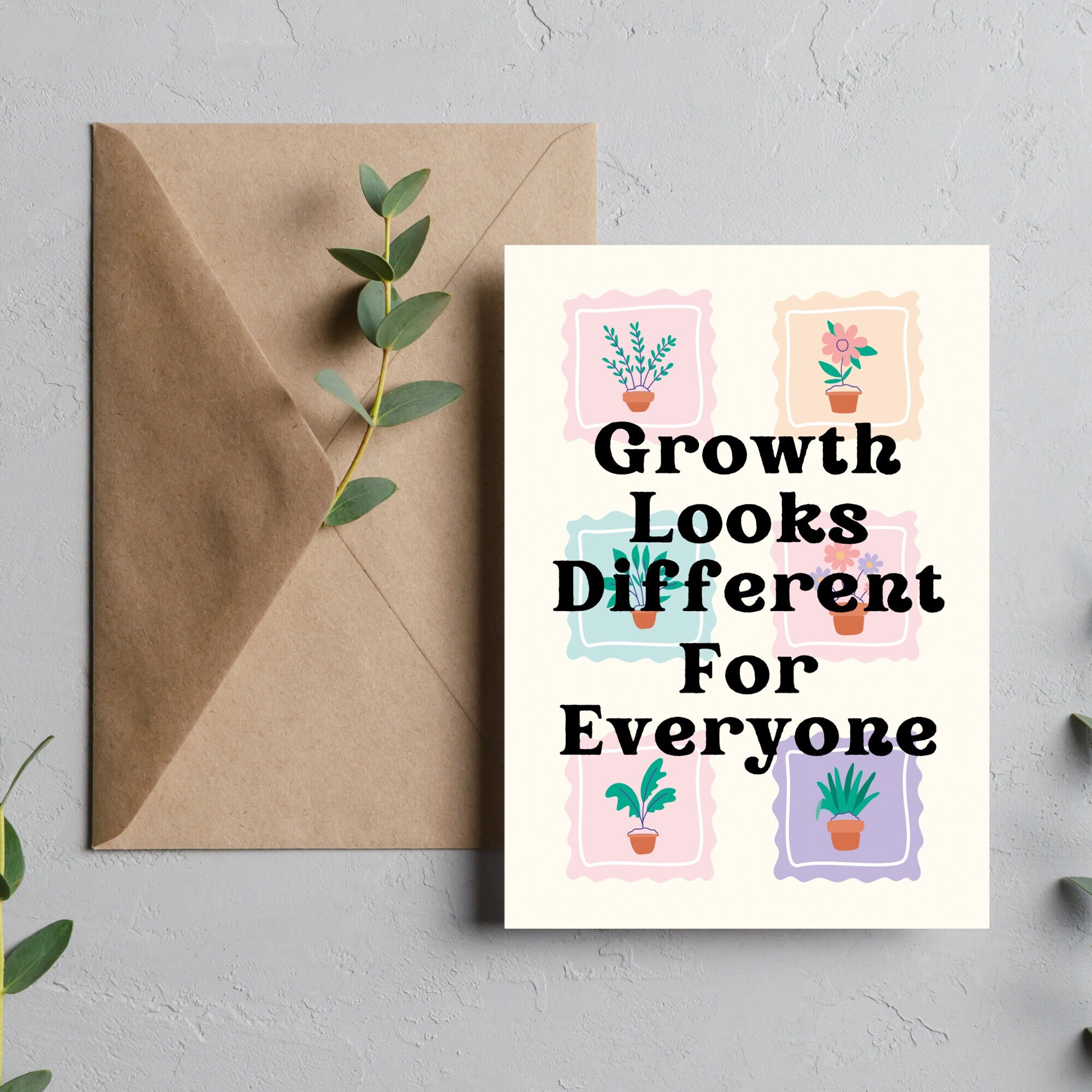Growth Looks Different Digital Download Motivational Card - Etsy