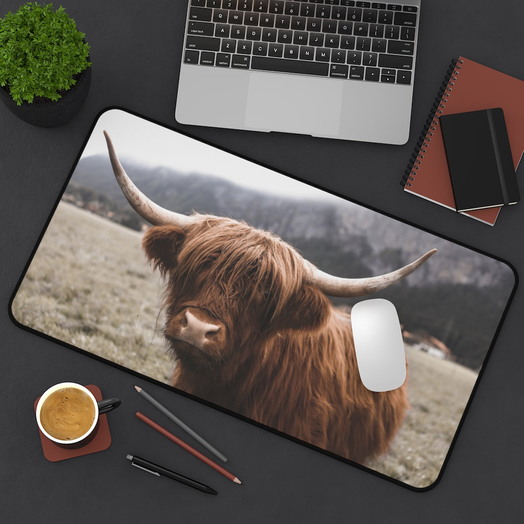 Western Office Decor, Highland Cow Desk Mats, Cow Giant Mouse Pad ...