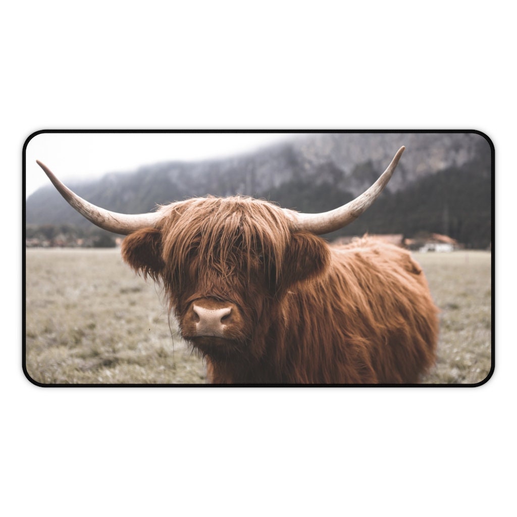 Western Office Decor, Highland Cow Desk Mats, Cow Giant Mouse Pad ...