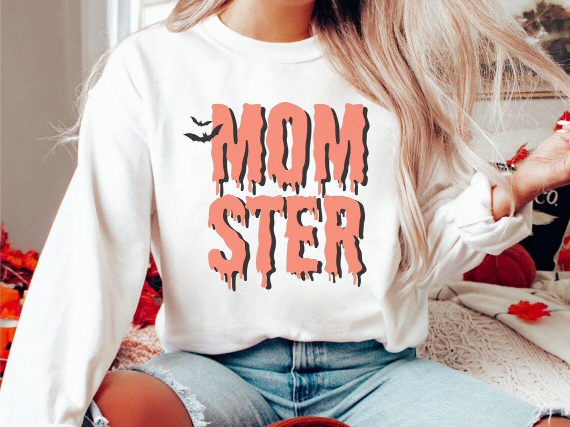 Momster Crewneck, Monster Spooky Bat Sweatshirt, Momster Shirt, Momster ...