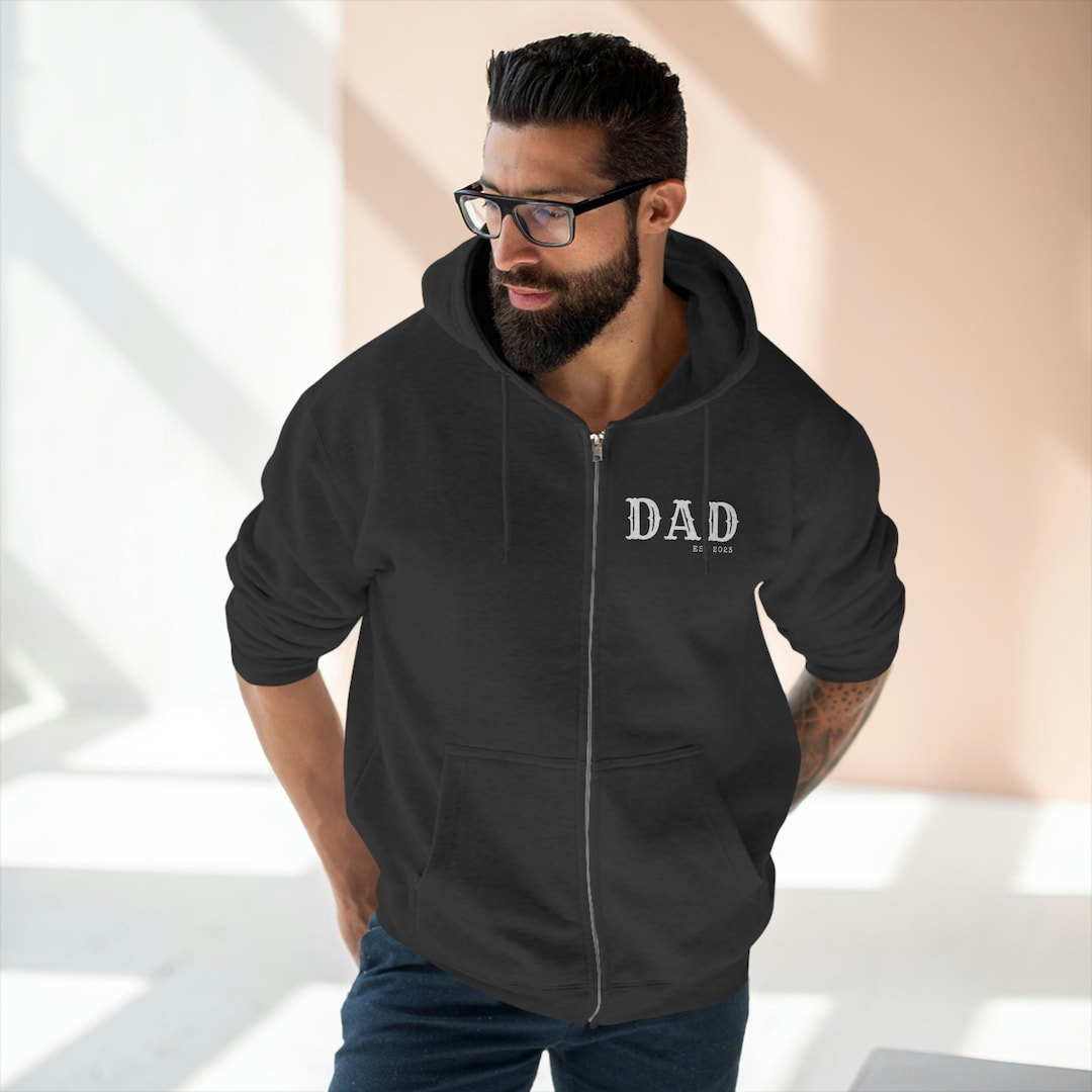 Dad Zip up Hoodie Dad Jacket Sweatshirt - DAD Gift - Daddy Sweatshirt ...