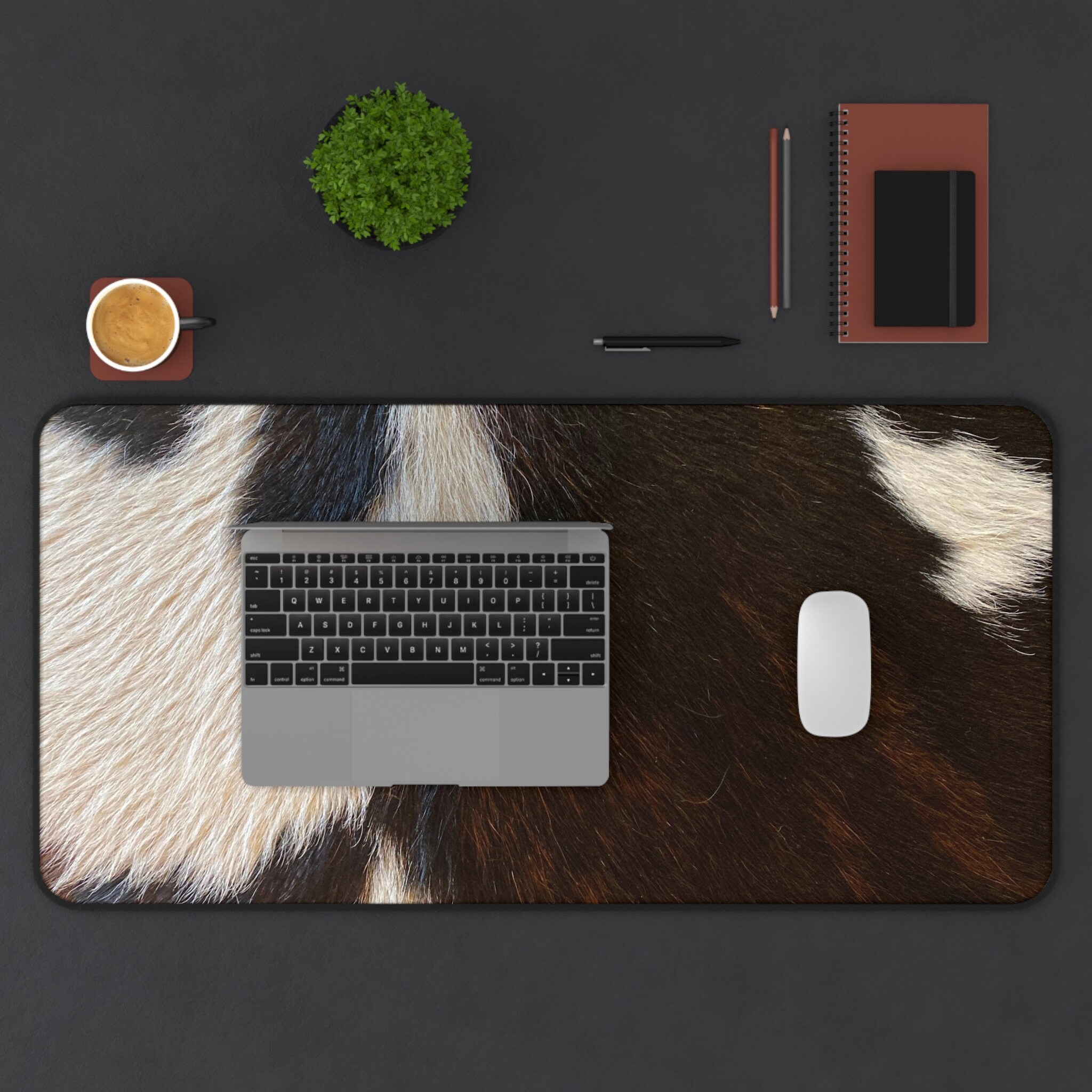 Cowhide Desk Mats, Cow Print Giant Mouse Pad, Jumbo Mouse Pad, Trendy ...