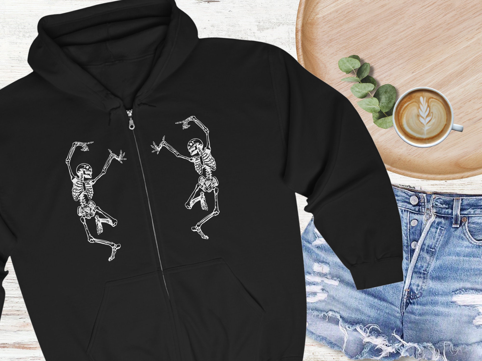 Y2K Skeleton Zip up Hoodie, Halloween Graphic Sweatshirt With Zipper - Etsy