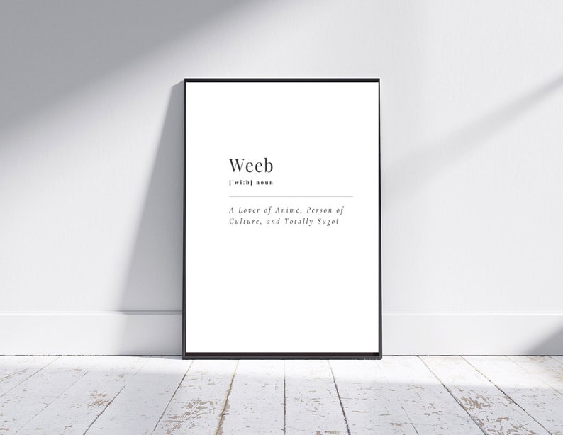 Weeb Definition Wall Decor - Etsy