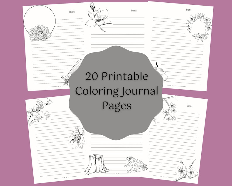 Nature Coloring Journal Pages Printable - Etsy