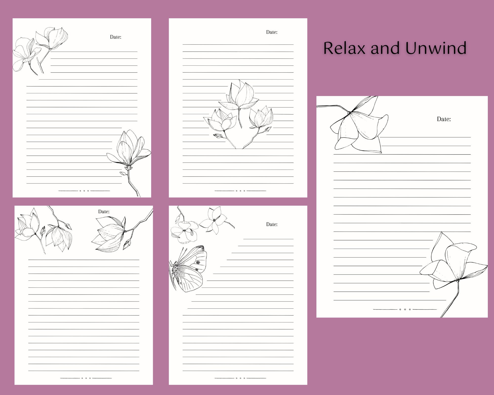 Nature Coloring Journal Pages Printable - Etsy