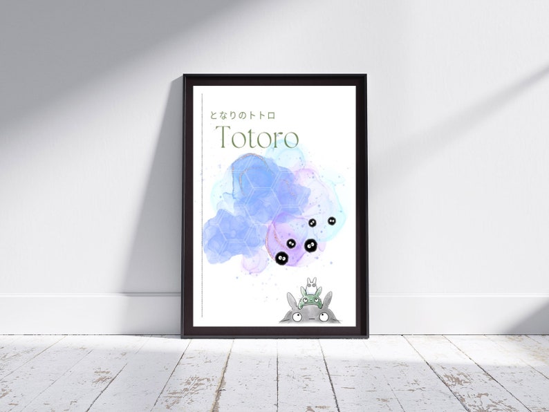 Minimalist Totoro Studio Ghibli Wall Art - Etsy