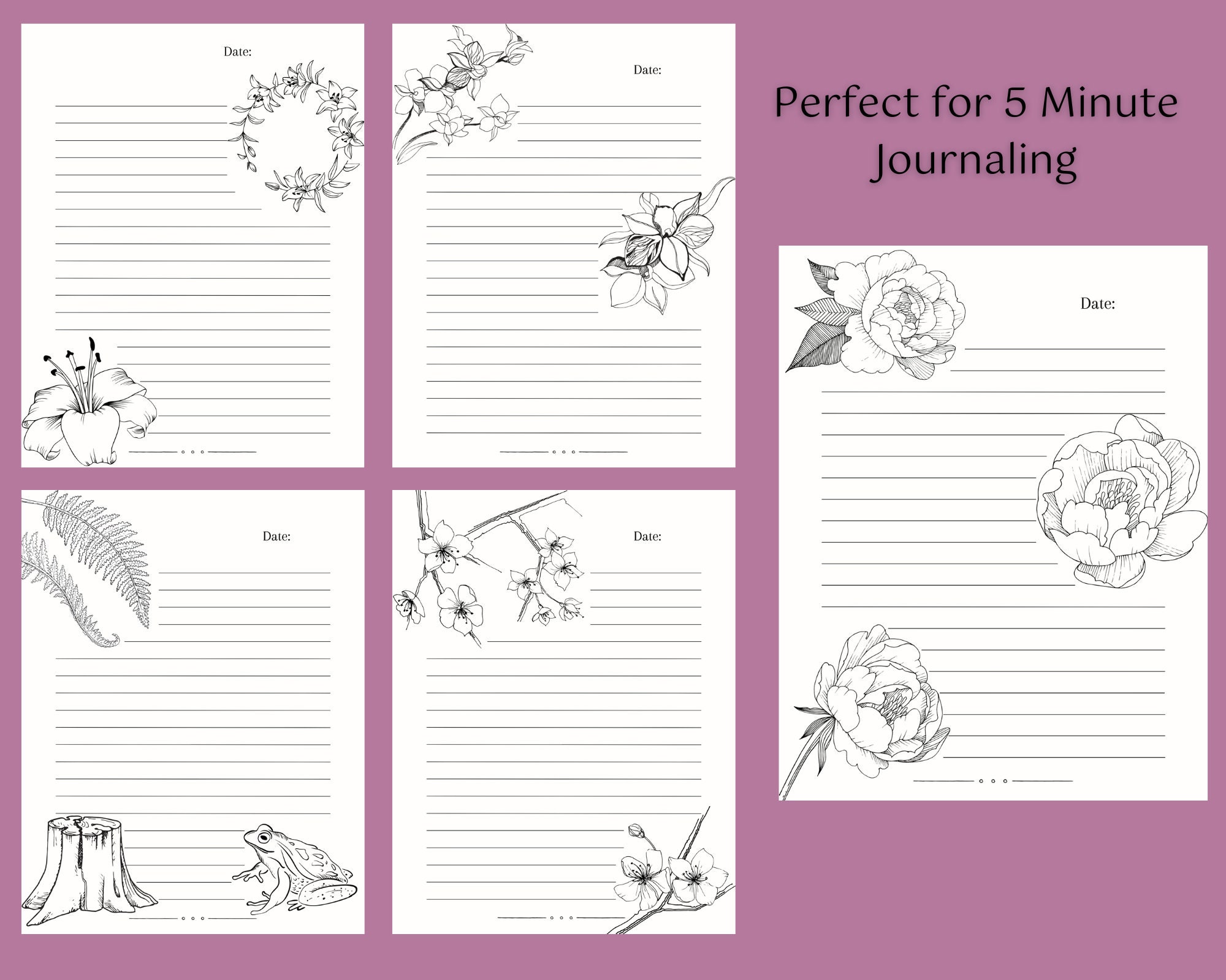 Nature Coloring Journal Pages Printable - Etsy
