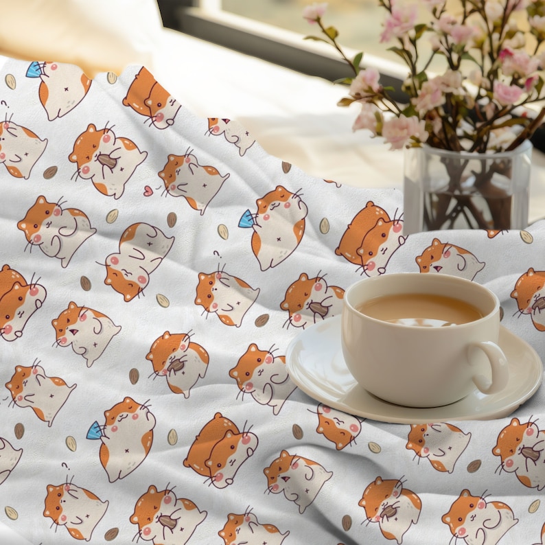 Chubby Hamster Blanket Cute Chibi Hamster Gift 30x40 50x60 60x80 ...