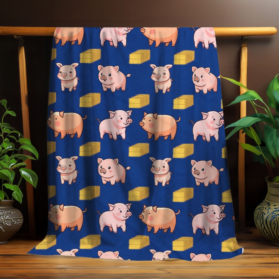 Pig Gifts for Pig Lovers | Cute Piggy Blanket | Farmer Decorations ...