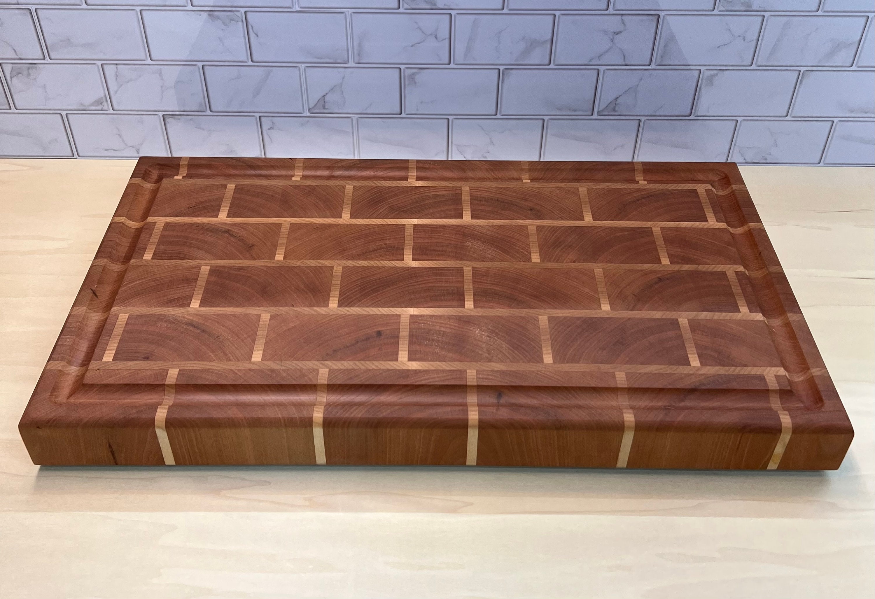 Large End Grain Brick Pattern Butcher Block Cutting Board - Etsy