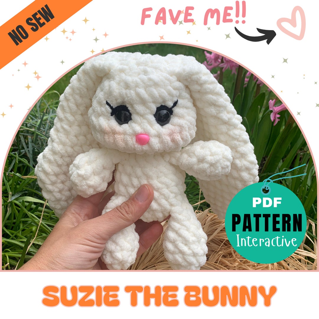 No Sew Bunny Pattern Amigurumi Cute Beginner Friendly Downloadable ...