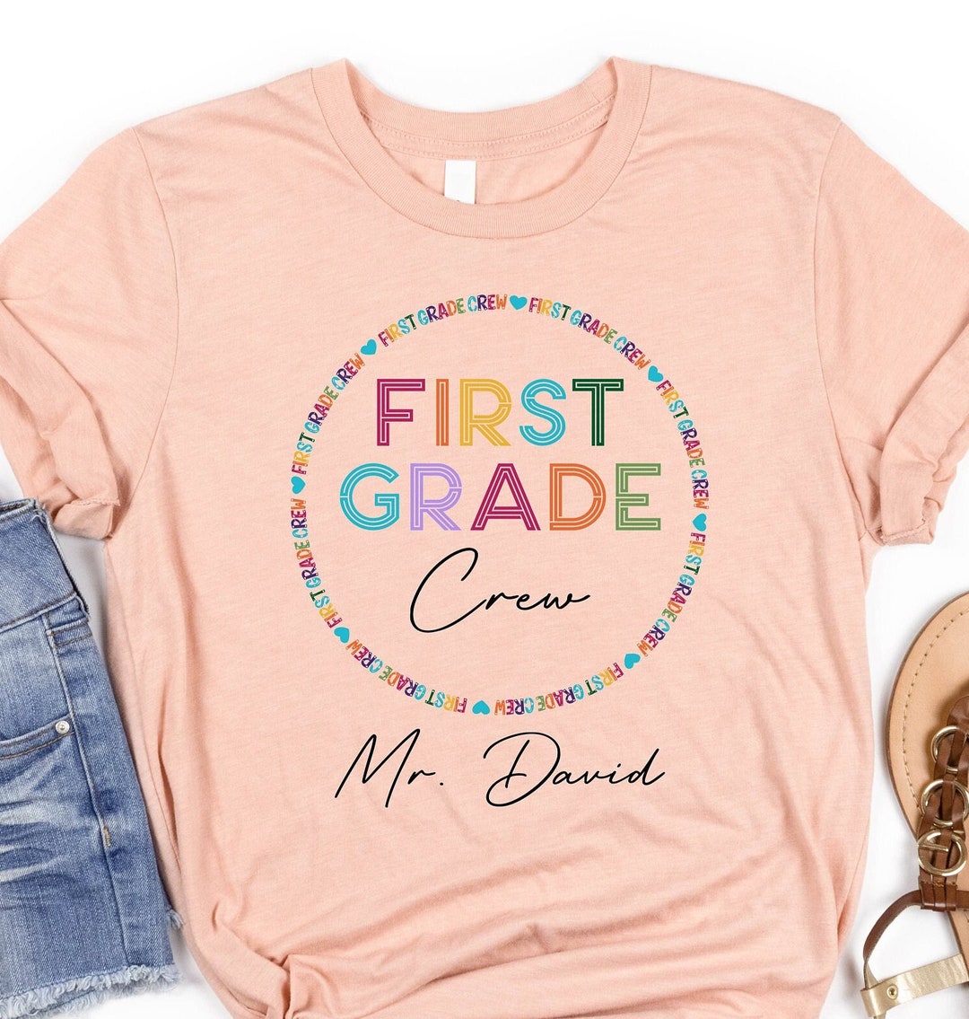 Personalized First Grade Crew Shirt, Custom Name Shirt, 1st Grade ...