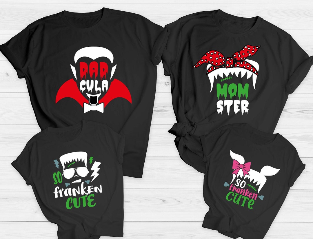 Momster Dadcula so Franken Cute Halloween Family Matching Shirt, 2025 Halloween Family Tee ...