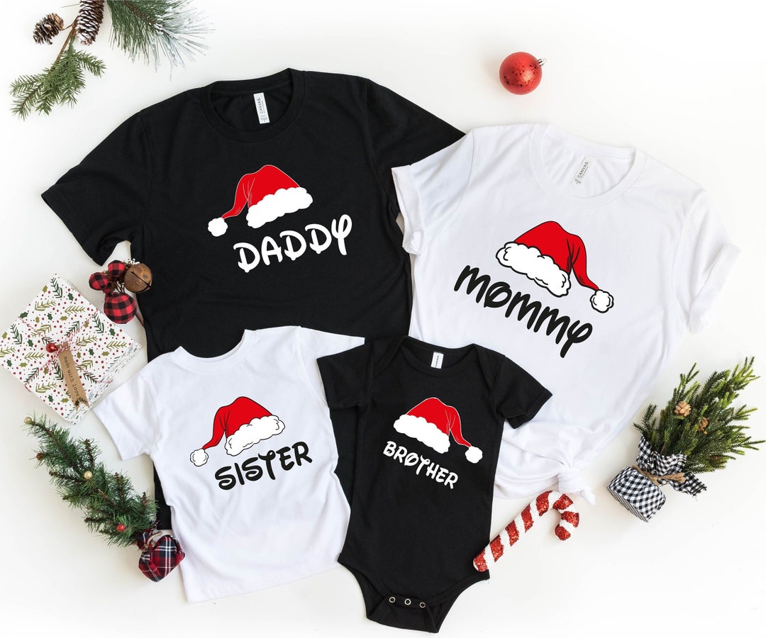Matching Family Christmas Shirts, Matching Santa Hat Family Shirt ...